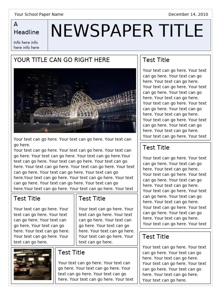 Ms Word Newspaper Template | PDF | Newspapers