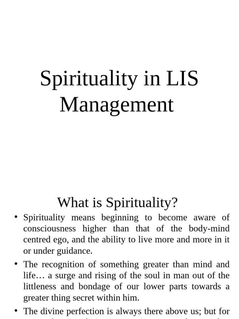 Spirituality in Library Management | PDF | Spirituality | Moksha