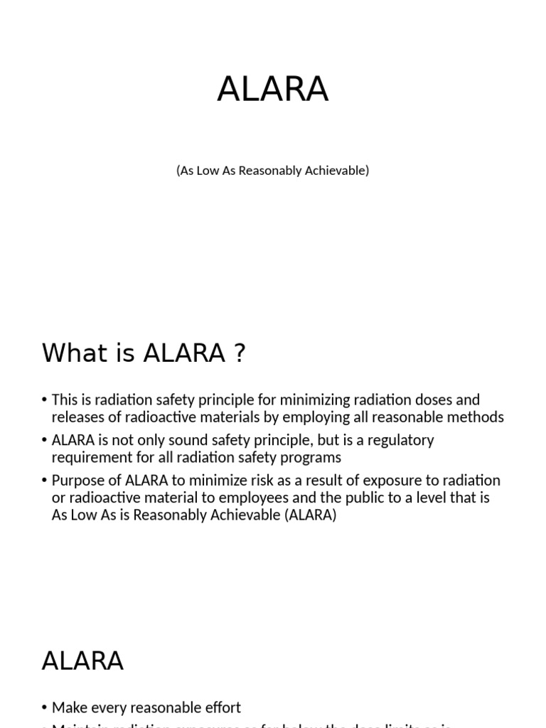 Understanding ALARA in Radiation Safety | PDF