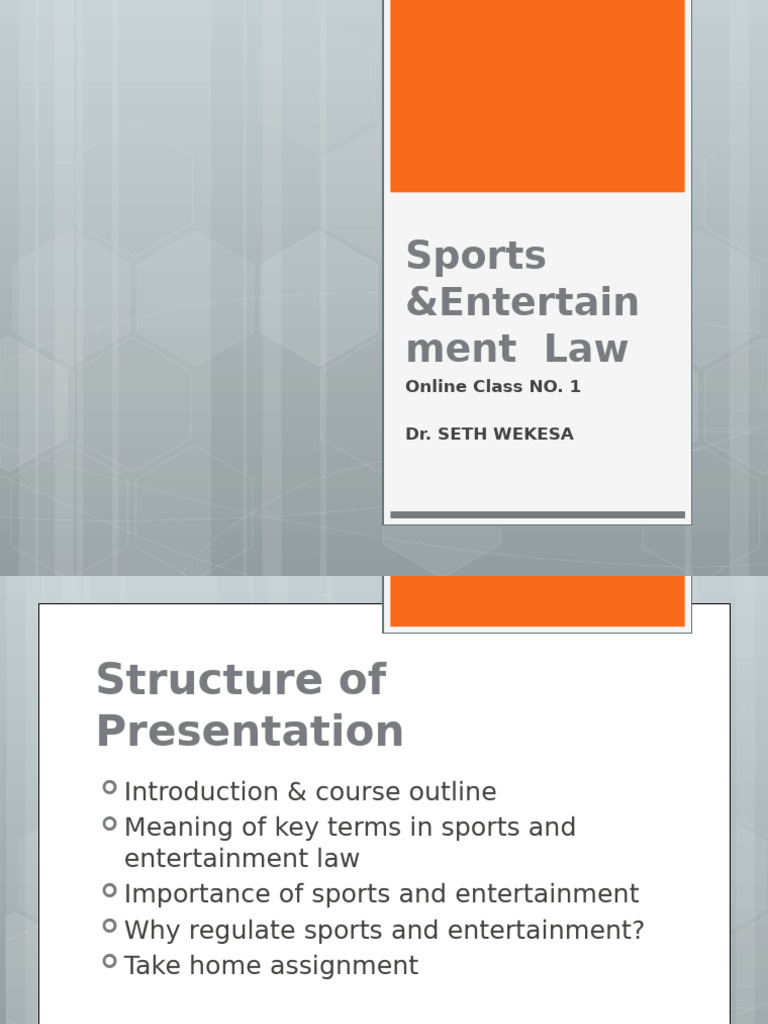 Sports and Entertainment Law Lesson 1 - Introduction To The Course ...