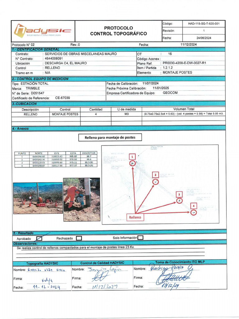 1.2.1.2 Protocolo Control Topográfico N°02 | PDF