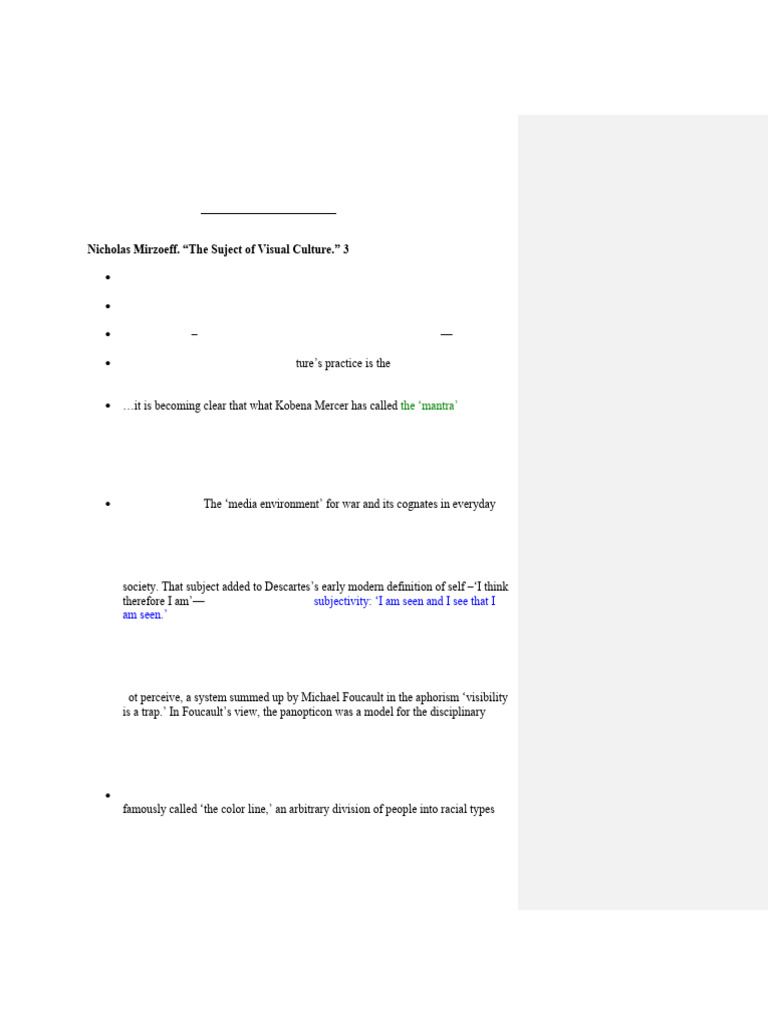 Handout Visual - Cultural - Studies - Reader - I | PDF