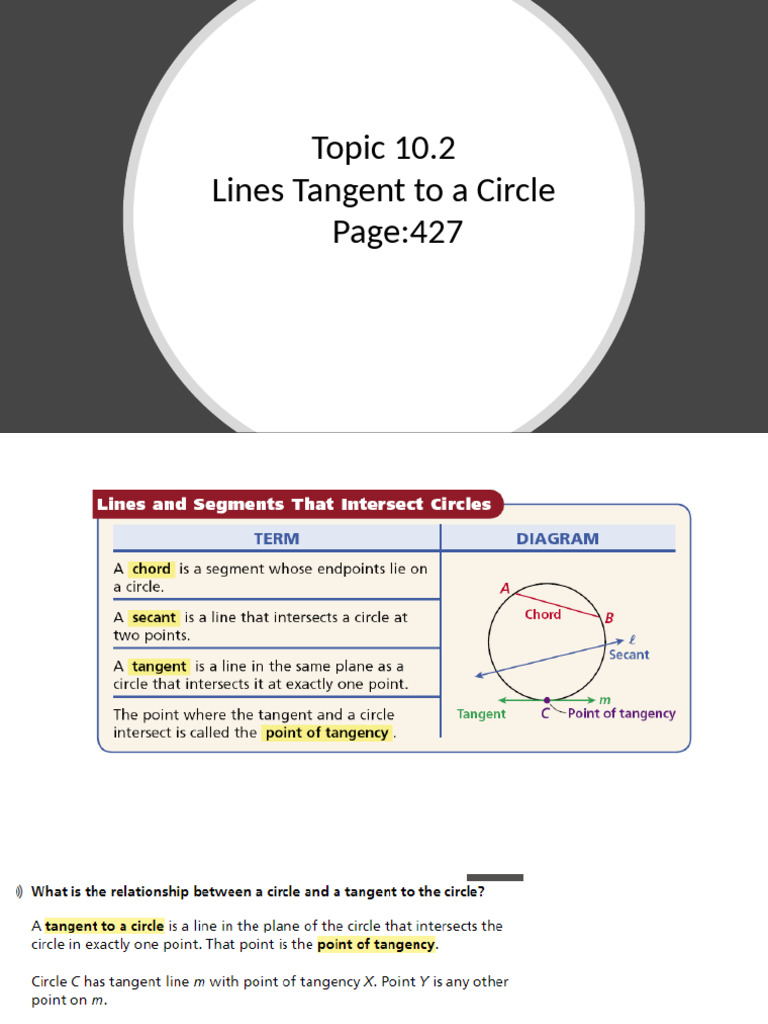 Topic 10.2 Lines Tangent To A Circle: Topic 6.2 Kites and Trapezoid ...