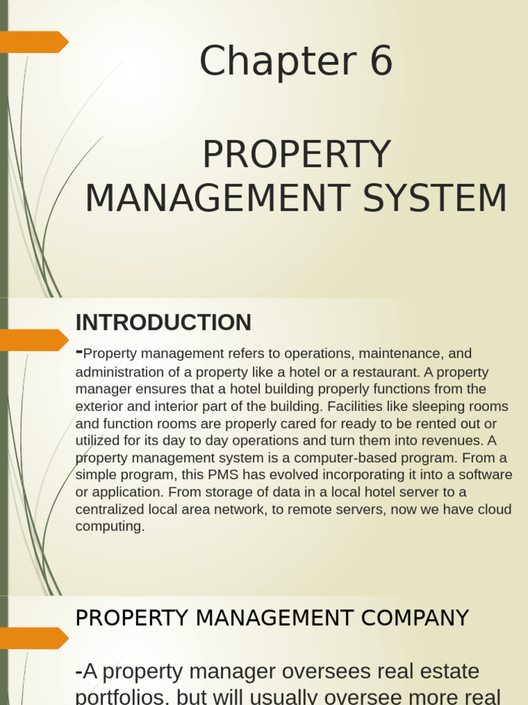 Hotel Property Management System Overview | PDF | Property Management ...