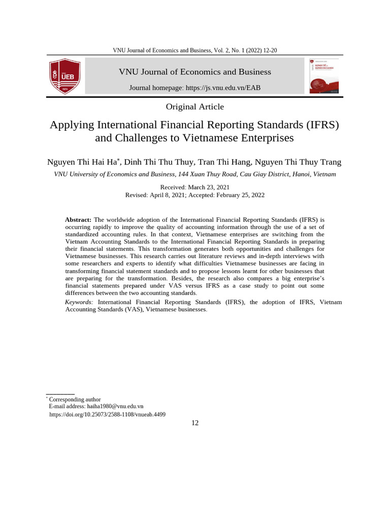 Applying International Financial Reporting Standards (IFRS) and ...