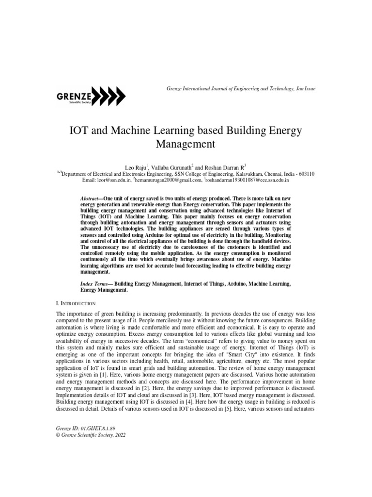 IoT & ML for Smart Building Energy Management | PDF | Mean Squared ...