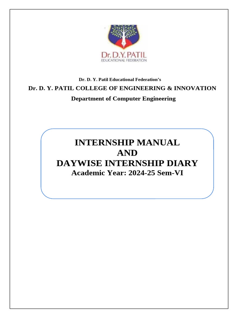 Internship Manual and Diary 2024-25 | PDF | Engineering | Sustainability