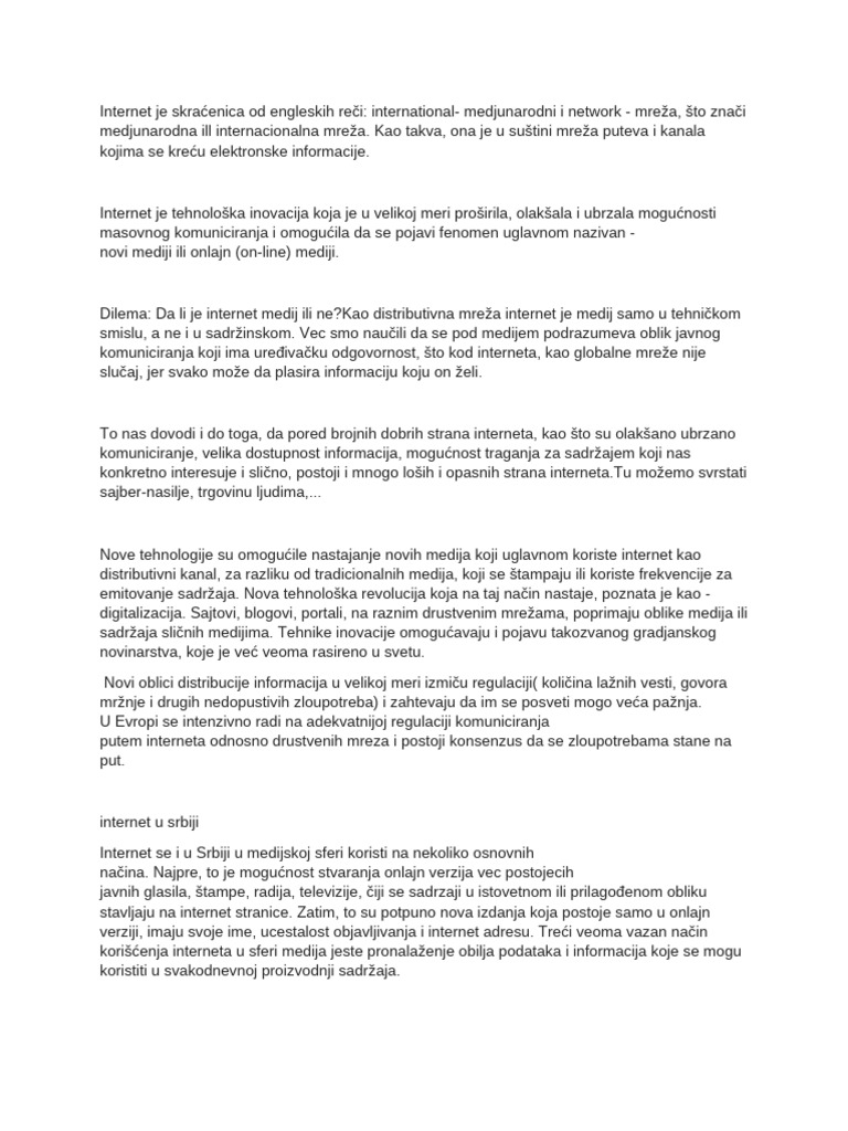 Mediji Prezent Internet | PDF