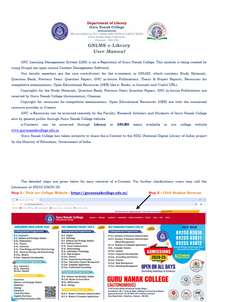 How To Access GNLMS Elibrary | PDF | Digital Library | Libraries