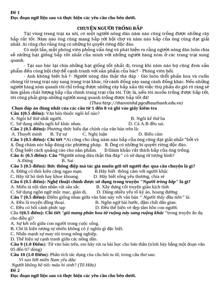 Chuy N NG Itrngbp: (Theo Http://thanninhd - Pgcdhauthanh.edu - VN) | PDF