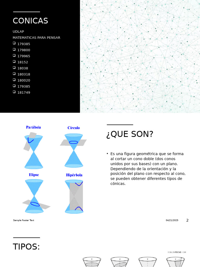 Tipos de Cónicas y sus Definiciones | PDF