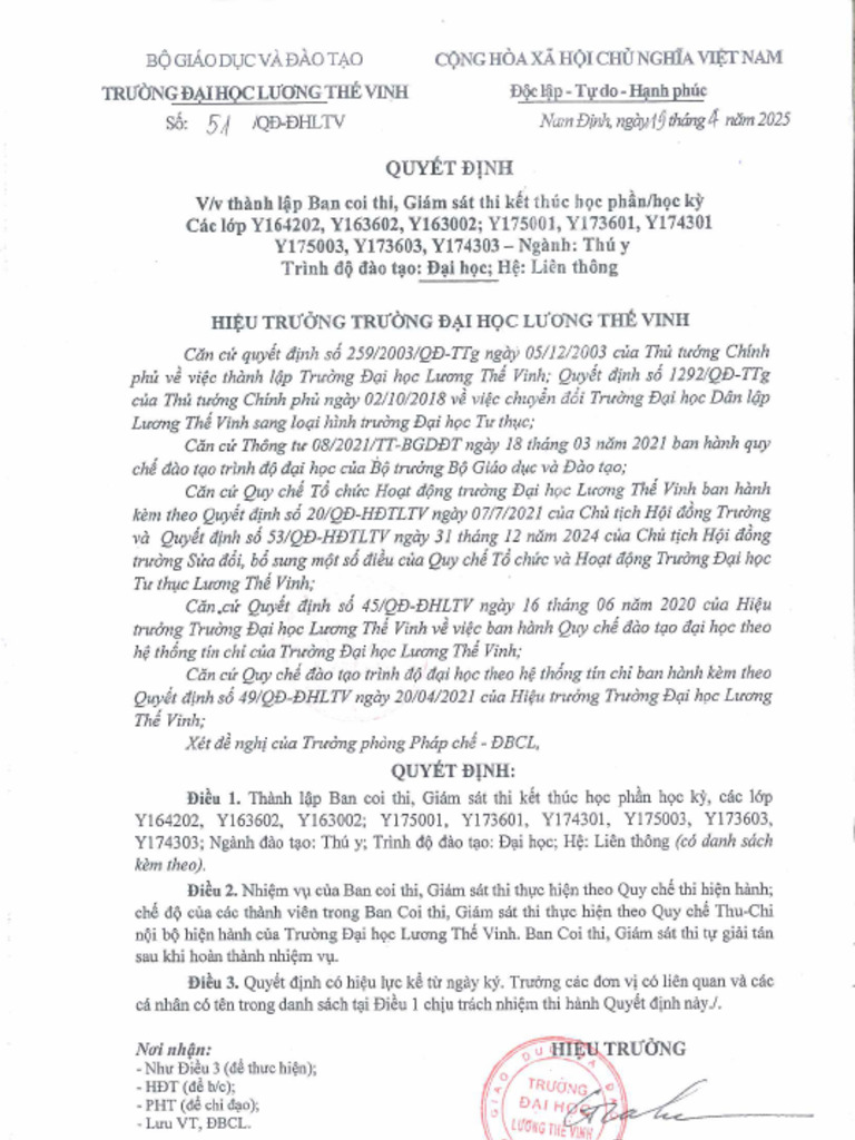 51 - QD TL BCT, GST KTHP Cac Lop TY K16.2 K17.1 Va K17.3 | PDF