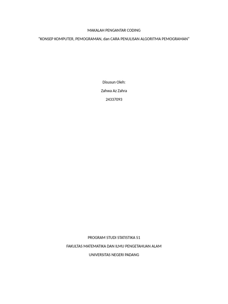 Makalah Pengantar Coding | PDF