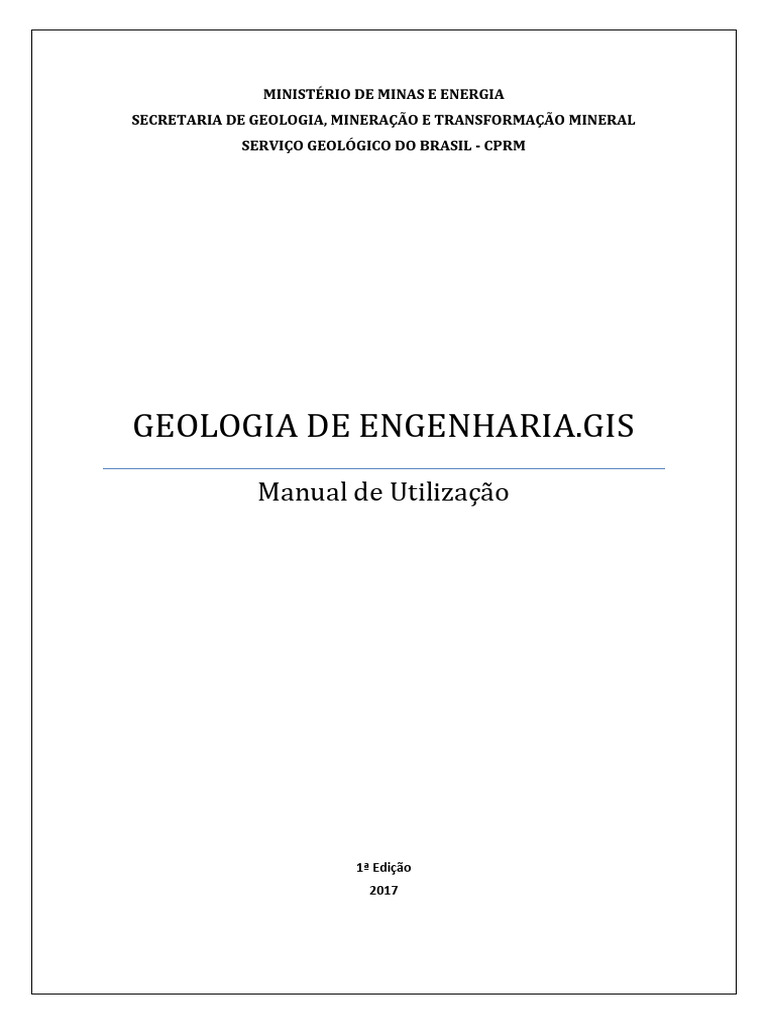 Manual de Uso do Geologia de Engenharia GIS | PDF | Sistema de ...