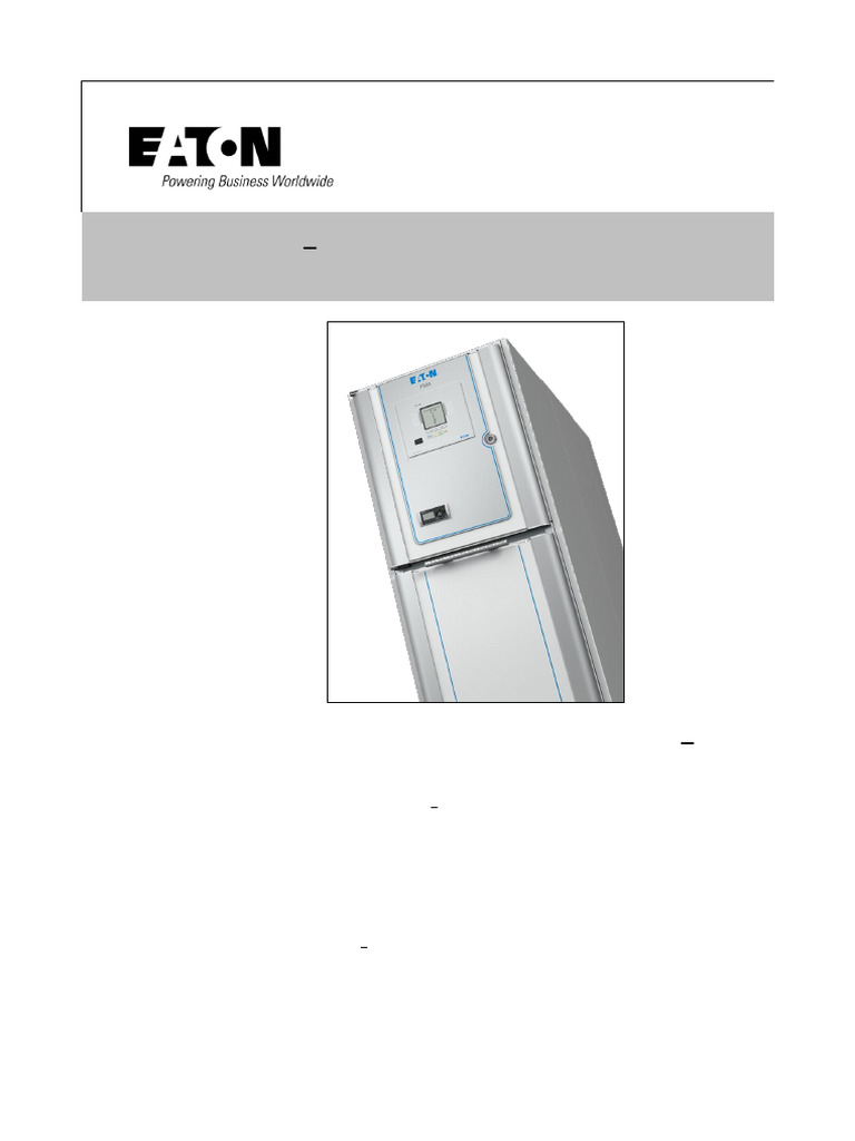 Eaton Power Xpert FMX Manual Operation of Busbar Earthing Panel 6101599 ...