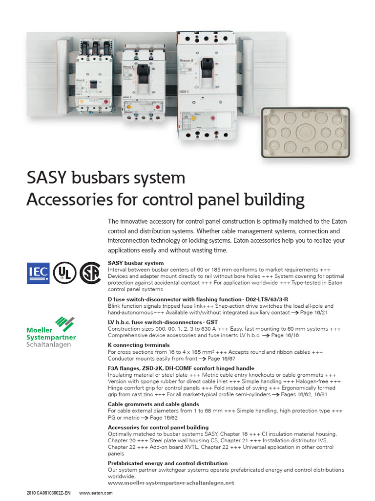 SASY Busbar System Overview and Accessories | PDF | Fuse (Electrical ...