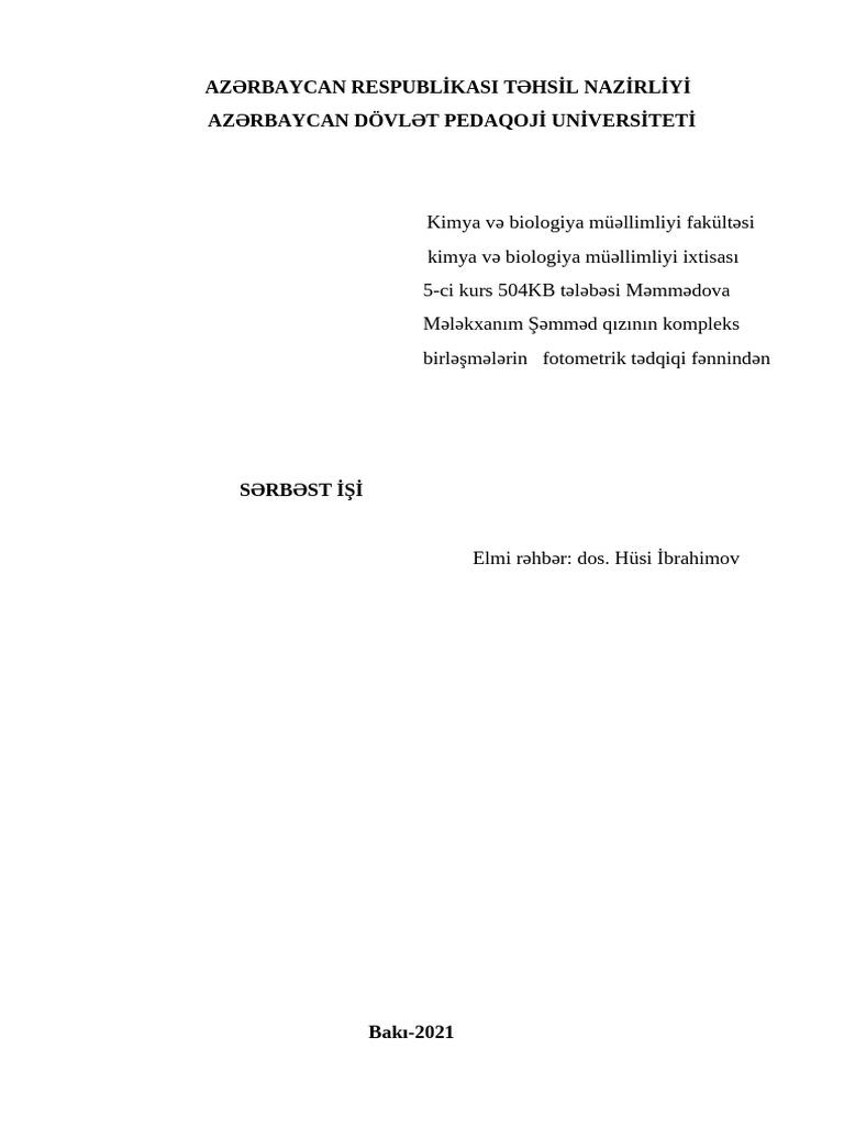 Mələkxanım kbft | PDF