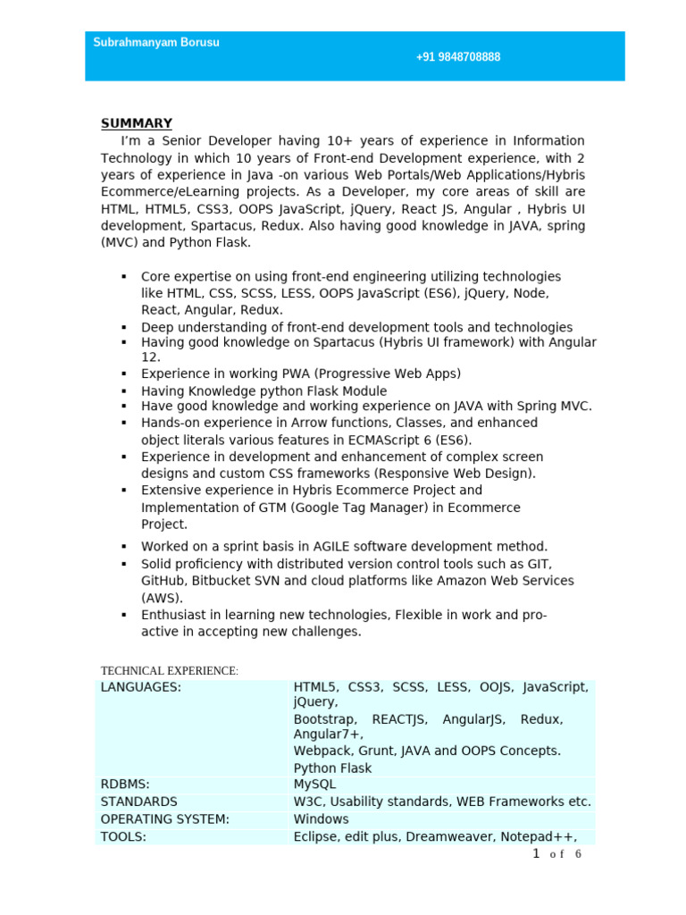 Naukri_Bsubrahmanyam[10y_0m] | PDF | Java Script | J Query