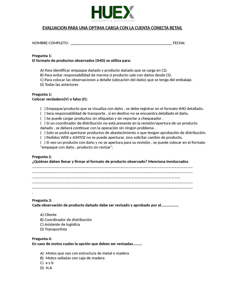 Evaluacion para Una Optima Carga Con La Cuenta Conecta Retail | PDF