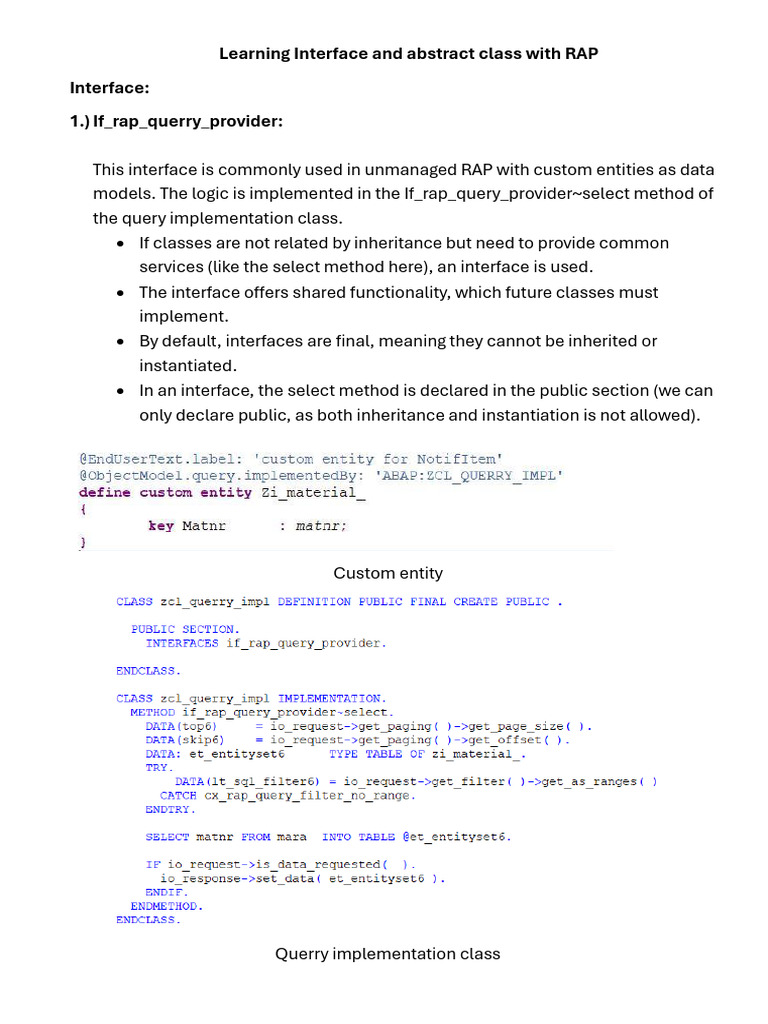 Rap - Interface & Abstarct Class | PDF | Class (Computer Programming) | Method (Computer ...