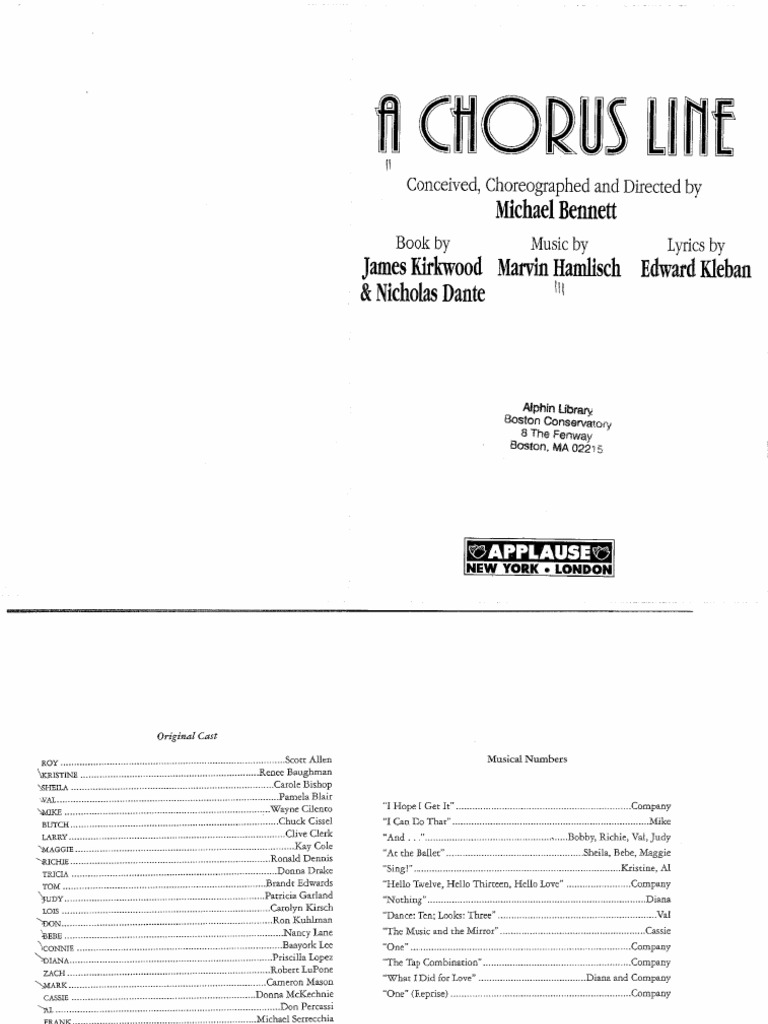 A Chorus Line (Libretto) | PDF