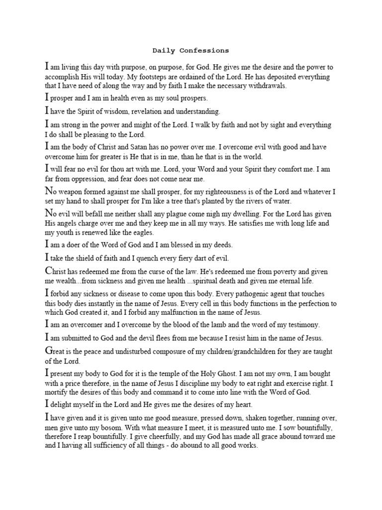 Daily Confessions | PDF | Jesus | Logos (Christianity)