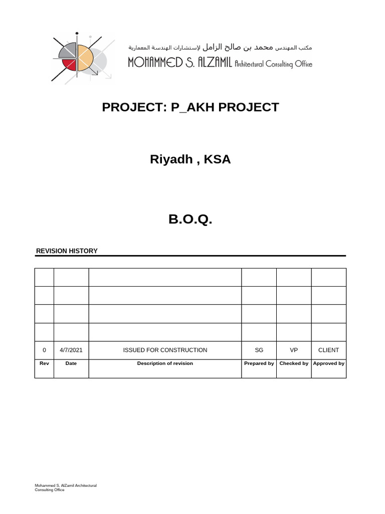 P - AKH Interior Design BOQ REV 0 | PDF | Stairs | Sink