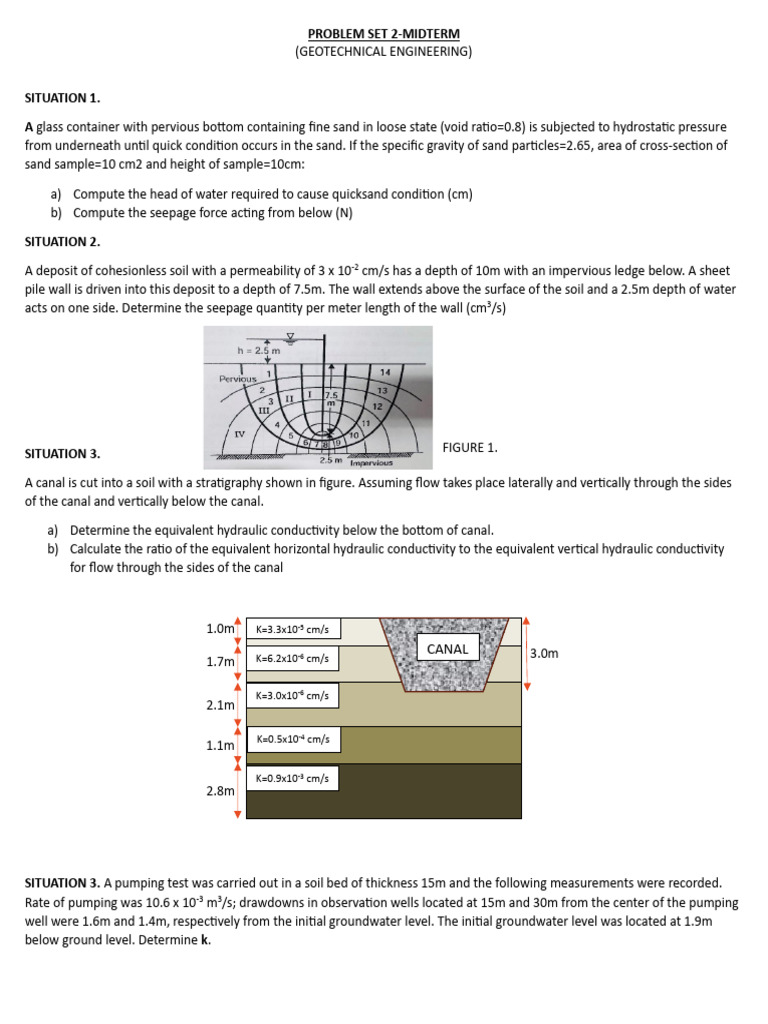 Problem Set 2 MIDTERMGEOTECHNICAL ENGINEERING | PDF
