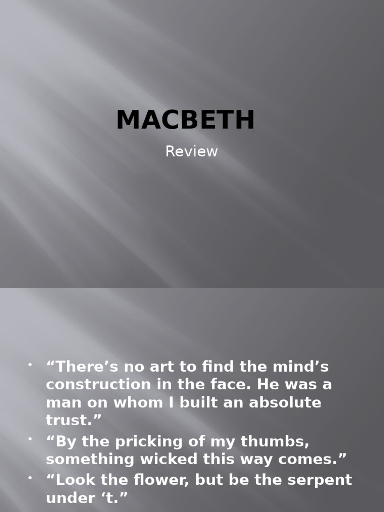 Macbeth Review | PDF