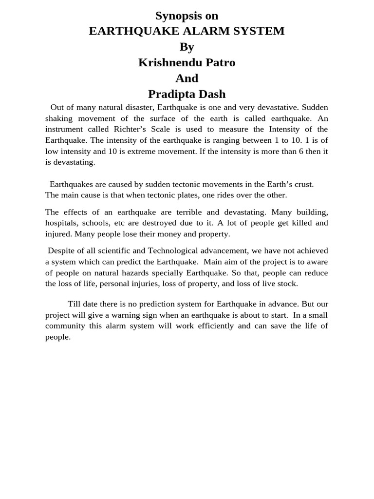 Earthquake Alarm System | PDF