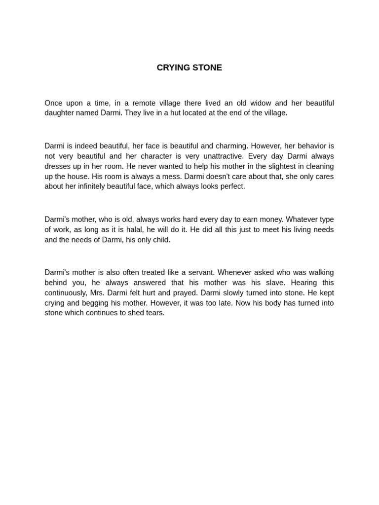 The Tale of the Crying Stone Darmi | PDF