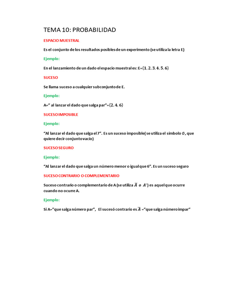 Ud1 Probabilidad Resumen Teoria | PDF | Probabilidad | Teoría de probabilidad