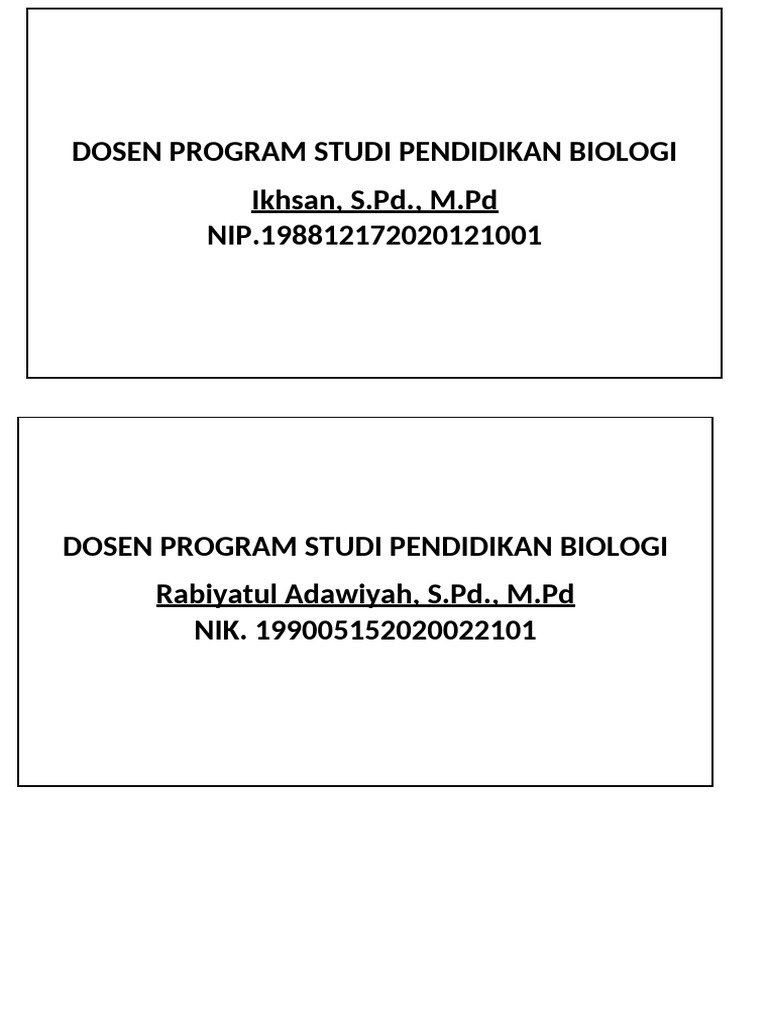 Daftar Nama Ruang Dosen | PDF