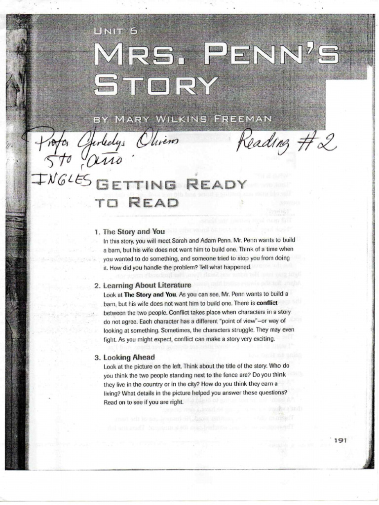 Guia Inglés Mrs. Penn's Story | PDF