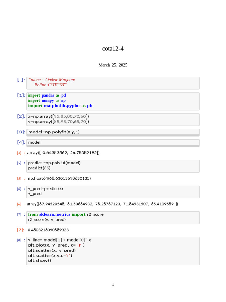 4 Linear Regression Model | PDF | Interpolation | Analysis Of Variance