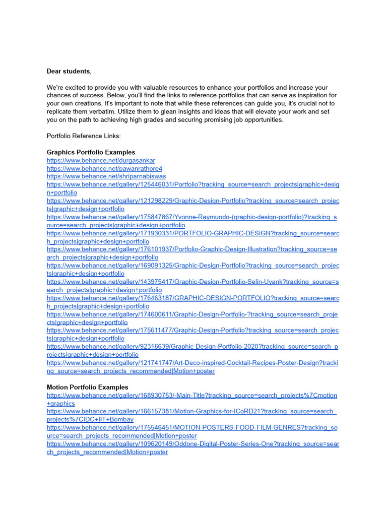 Portfolio References For Students - 6e2033c6 9f73 49f8 98a3 ...