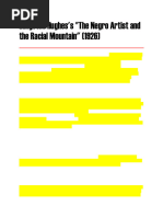 Hughes's "The Negro Artist and The Racial Mountain" (1926) | PDF ...