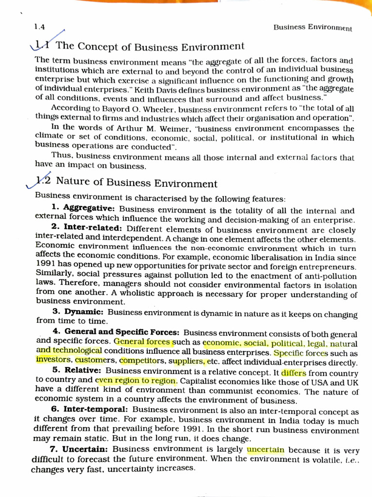 Business Environment Unit 1 | PDF