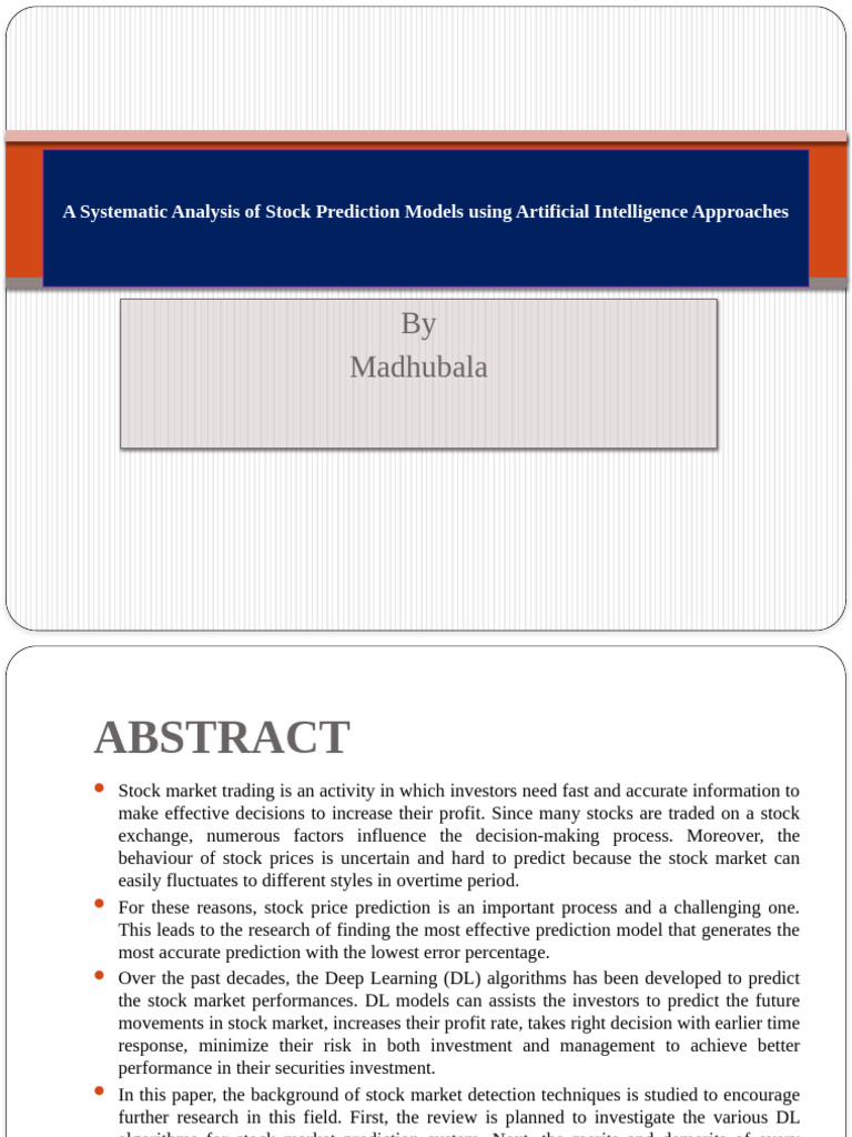 A Systematic Analysis of Stock Prediction Models Using Artificial Intelligence Approaches | PDF ...