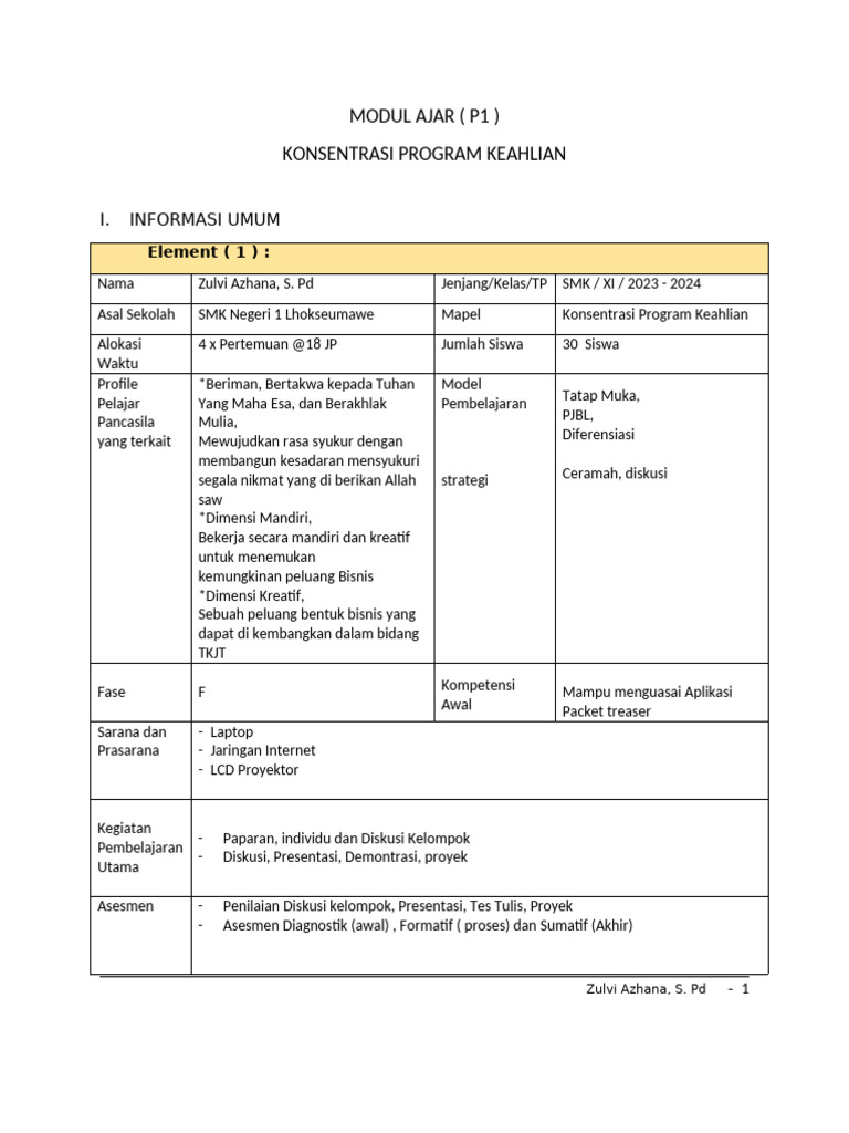 Modul Ajar Topologi Jaringan Smk Xi Pdf