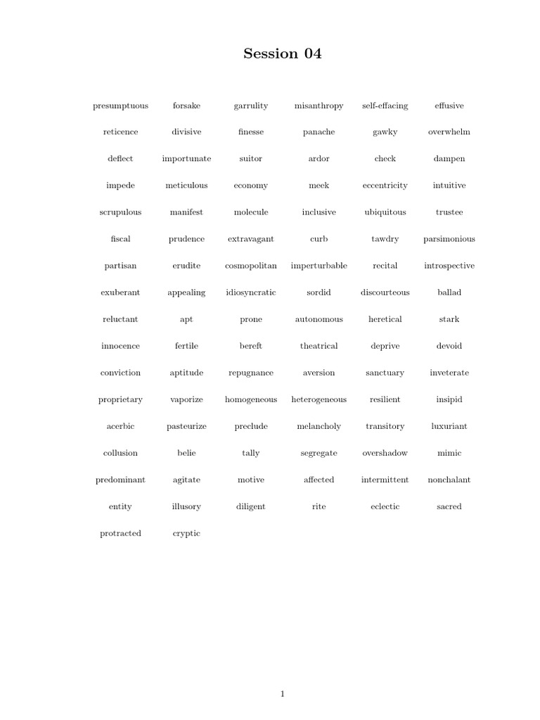 GRE Session 4 vocab review | PDF