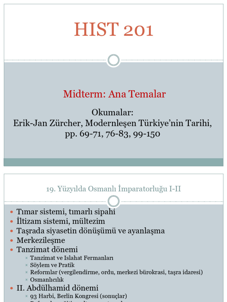 HIST 201 - Midterm - Ana Temalar | PDF