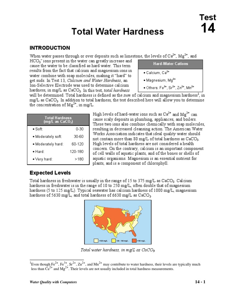 Total Water Hardness Testing Method | PDF | Titration | Chemistry