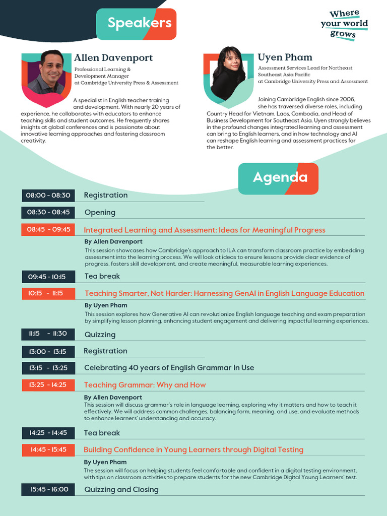 Cambridge Day 2025 Agenda Overview | PDF | Learning | Language Education