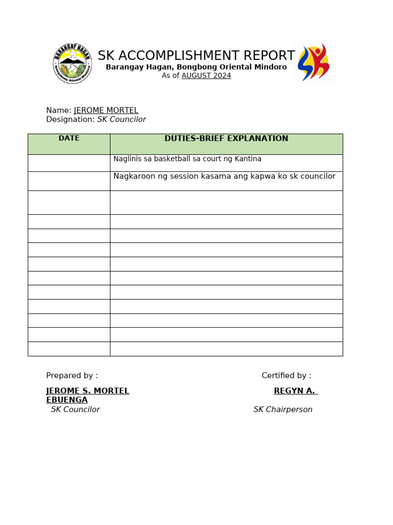 Accomplishment-Jerome Mortel | PDF