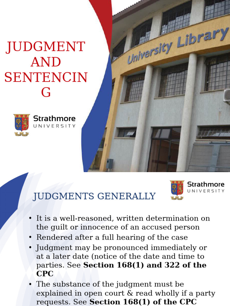 Judgement and Sentencing Slides | PDF | Sentence (Law) | Judgment (Law)