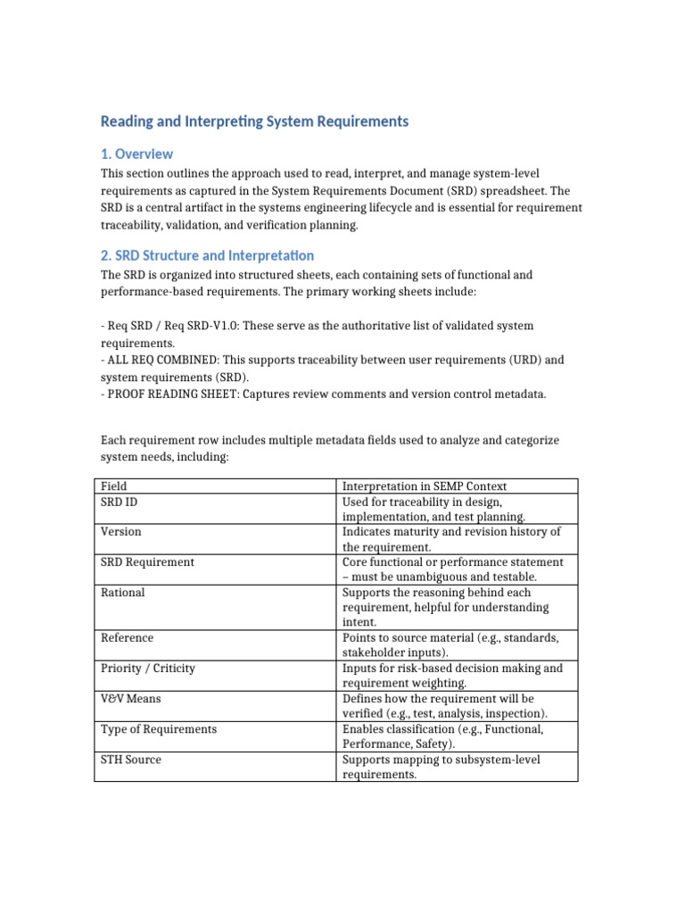 Interpreting System Requirements Document | PDF | System | Systems ...
