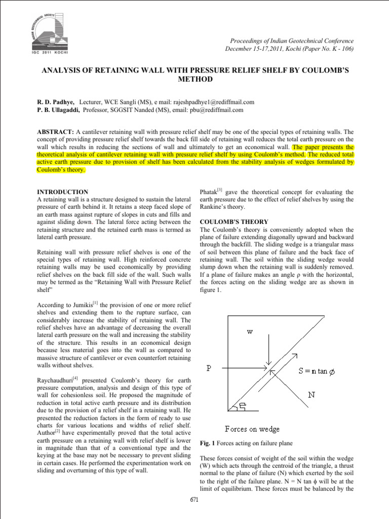 Padhaye and Ullagaddi (2011) | PDF | Force | Friction