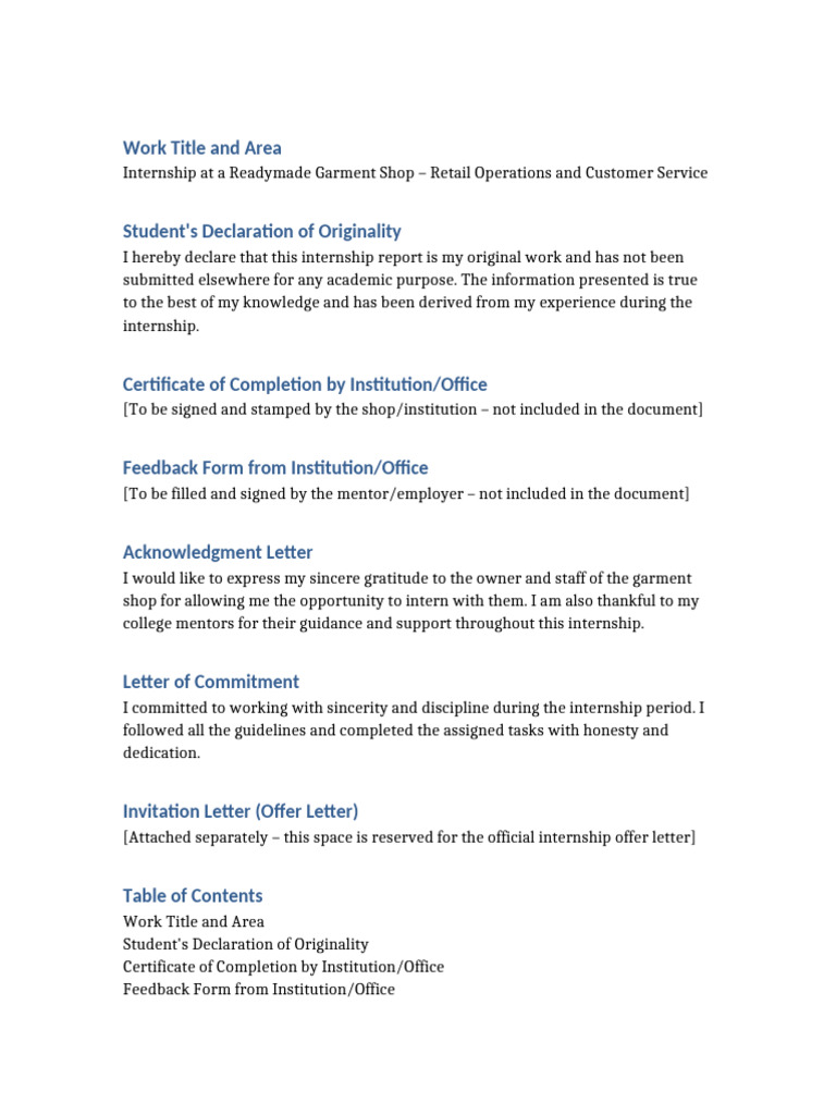Internship Report: Retail Operations Insights | PDF | Skill | Internship