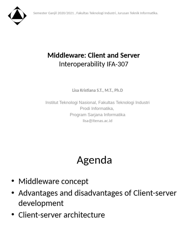 IFA - 307 - Middleware - Client and Server - Lec5 | PDF | Client–Server Model | Databases